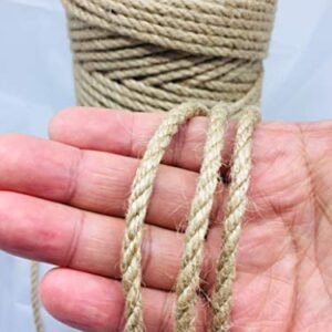 100 Feet 5mm Jute Twine, Heavy Duty Jute Rope, Natural Hemp Rope for DIY Arts Crafts, Gardening, Bundling，Home Decorating, Cat Scratching Post