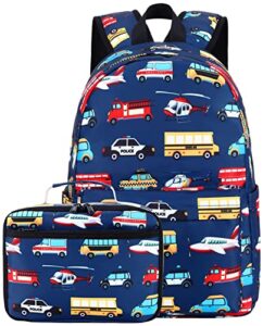 camtop backpack for kids boys preschool backpack with lunch box toddler kindergarten school bookbag set (y0065-2 navy blue)