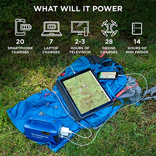 Westinghouse 194Wh 300 Peak Watt Portable Power Station and Solar Generator, Pure Sine Wave AC Outlet, Backup Lithium Battery for Camping, Home, Travel, Indoor/Outdoor Use (Solar Panel Not Included)