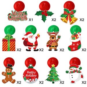 30 Pcs Christmas Hanging Foil Swirl Decorations Set Xmas Holiday Snowman Elk Sign Hanging Swirls Ceiling Decorations for Indoor Outdoor Xmas Holiday Party Supplies (Santa Bell Snowman)