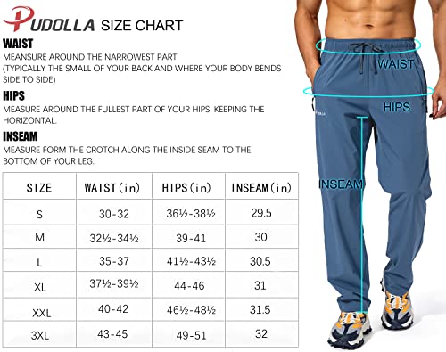 Pudolla Men's Workout Athletic Pants Elastic Waist Jogging Running Pants for Men with Zipper Pockets(Khaki XX-Large)