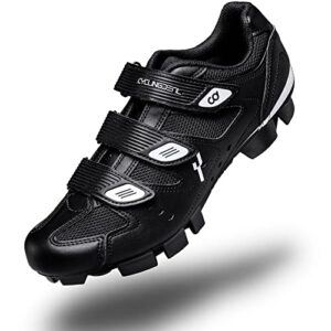 cyclingdeal mountain bicycle bike men's mtb cycling shoes black compatible with shimano spd and crankbrothers cleats | size 46