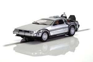 scalextric back to the future part ii delorean 1:32 slot race car c4249, silver