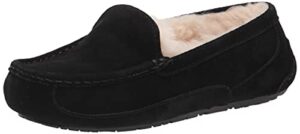 ugg unisex-child's ascot slipper, black suede, 1 m us