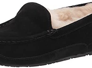 UGG Unisex-Child's Ascot Slipper, Black Suede, 1 M US