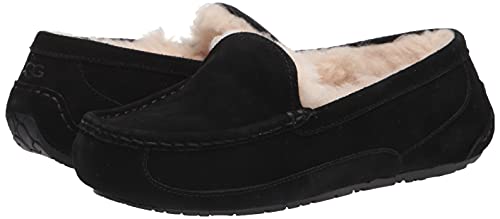 UGG Unisex-Child's Ascot Slipper, Black Suede, 1 M US