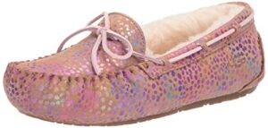 ugg girls k dakota spots slipper, chestnut sparkle suede, 5 big kid