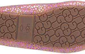 UGG Girls K Dakota Spots Slipper, Chestnut Sparkle Suede, 5 Big Kid