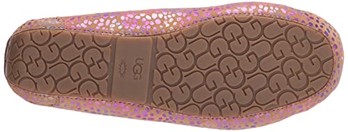 UGG Girls K Dakota Spots Slipper, Chestnut Sparkle Suede, 5 Big Kid