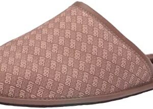 UGG Men's Scuff Logo Jacquard Slipper, Chestnut, 10