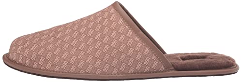 UGG Men's Scuff Logo Jacquard Slipper, Chestnut, 10