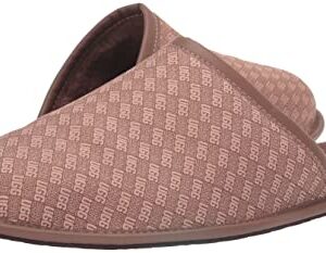 UGG Men's Scuff Logo Jacquard Slipper, Chestnut, 10