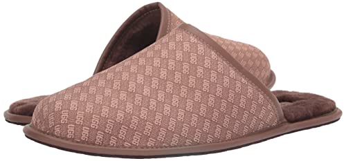 UGG Men's Scuff Logo Jacquard Slipper, Chestnut, 10