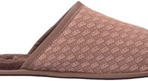 UGG Men's Scuff Logo Jacquard Slipper, Chestnut, 10