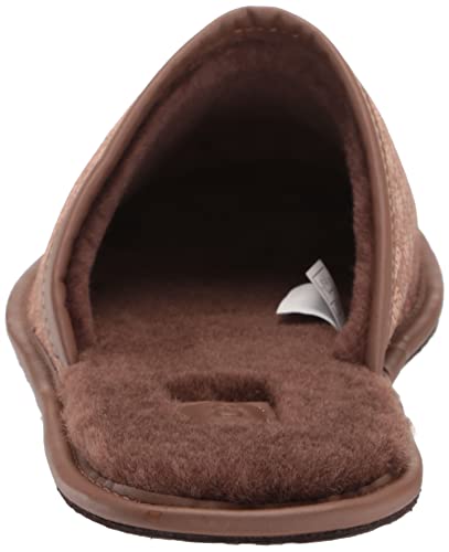 UGG Men's Scuff Logo Jacquard Slipper, Chestnut, 10