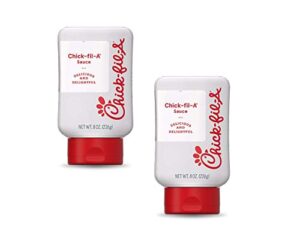 chick fil a sauce squeeze bottles - 2 pack - 8 ounces each - resealable container for dressings, marinades, and sauces