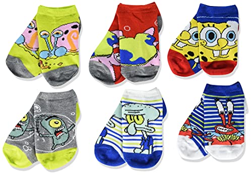 Nickelodeon Spongebob Squarepants Boys No Show Socks, Blue, Medium