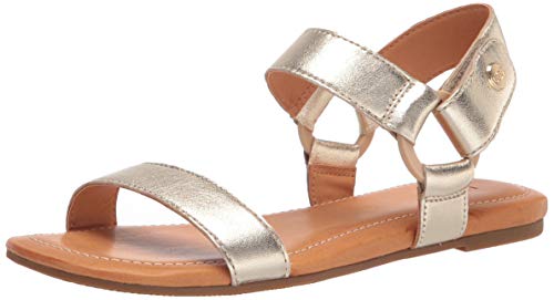 UGG Women's RYNELL Flat Sandal, Gold Metallic, 5.5