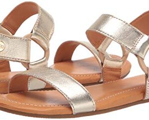 UGG Women's RYNELL Flat Sandal, Gold Metallic, 5.5