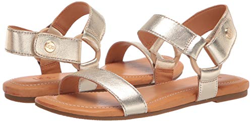 UGG Women's RYNELL Flat Sandal, Gold Metallic, 5.5