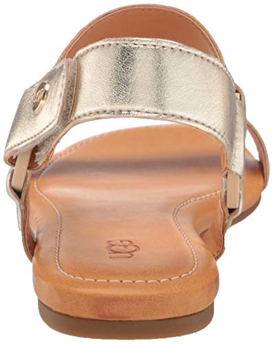 UGG Women's RYNELL Flat Sandal, Gold Metallic, 5.5