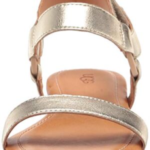 UGG Women's RYNELL Flat Sandal, Gold Metallic, 5.5