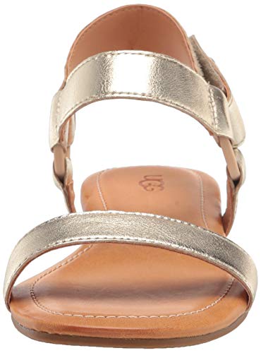 UGG Women's RYNELL Flat Sandal, Gold Metallic, 5.5