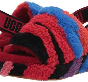 UGG Women's Fluff Yeah Slipper, Red Cali Collage, 6