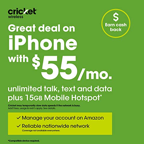 Apple iPhone 11 64GB, Black - Locked Cricket Wireless (Renewed)