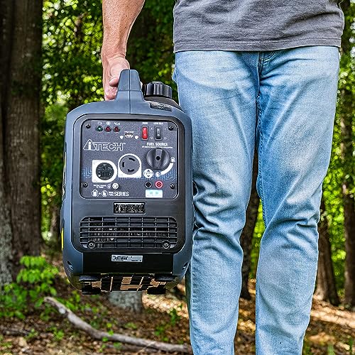 A-ITECH 2000 Watt Portable Inverter Generator Dual Fuel Gas & Propane Powered Super Quiet Operation for Home or Outdoor, Lightweight, RV Ready, California CARB Compliant