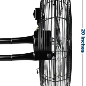 Simple Deluxe 20 Inch 3-Speed High Velocity Heavy Duty Metal Industrial Floor Fans Quiet for Home, Commercial, Residential, and Greenhouse Use