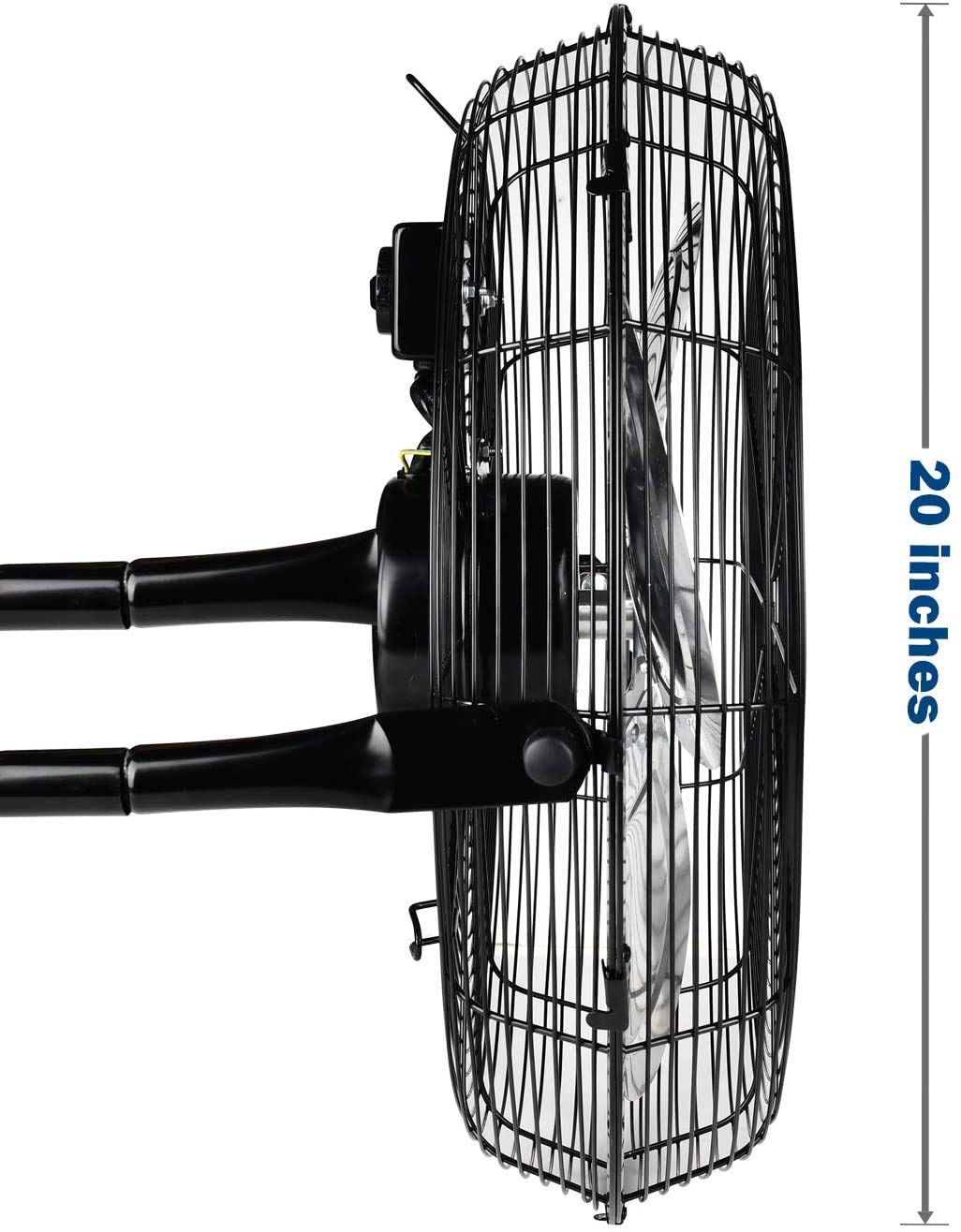 Simple Deluxe 20 Inch 3-Speed High Velocity Heavy Duty Metal Industrial Floor Fans Quiet for Home, Commercial, Residential, and Greenhouse Use