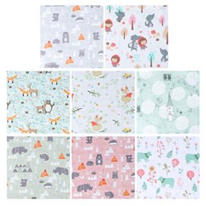 artibetter quilted fabric 25cm x 25cm animal cotton fabric bundles fat quarters fabric squares precut fabric scraps sewing patchwork for quilting diy scrapbooking 8pcs quilt fabric