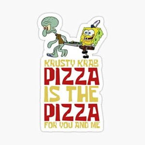 krusty krab pizza sticker - sticker graphic - auto, wall, laptop, cell, truck sticker for windows, cars, trucks