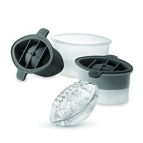 Tovolo Football Ice Molds (Set of 2) - Slow-Melting, Leak-Free, Reusable, & BPA-Free Craft Ice Molds For Game Day/Great For Whiskey, Cocktails, Coffee, Soda, Fun Drinks, And Gifts