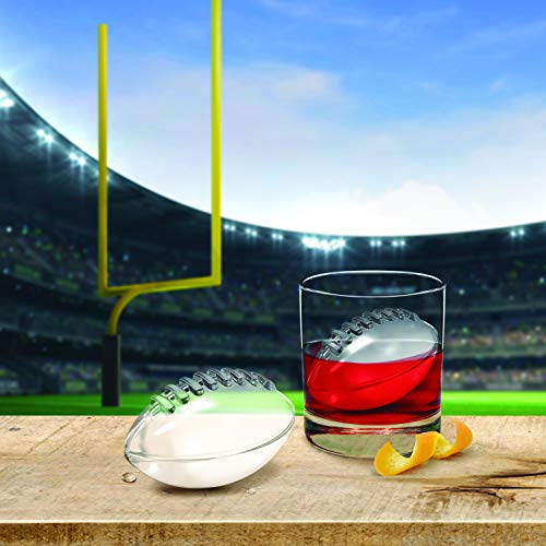 Tovolo Football Ice Molds (Set of 2) - Slow-Melting, Leak-Free, Reusable, & BPA-Free Craft Ice Molds For Game Day/Great For Whiskey, Cocktails, Coffee, Soda, Fun Drinks, And Gifts