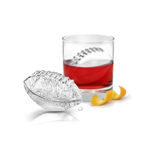 Tovolo Football Ice Molds (Set of 2) - Slow-Melting, Leak-Free, Reusable, & BPA-Free Craft Ice Molds For Game Day/Great For Whiskey, Cocktails, Coffee, Soda, Fun Drinks, And Gifts