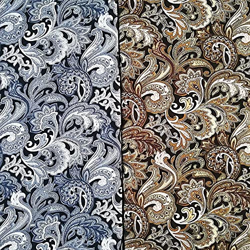 Nother 6 PCS Fat Quarters Fabric Bundles 18 inchx22 inch Cotton Quilting Fabric for Sewing Mask,Paisley Pattern