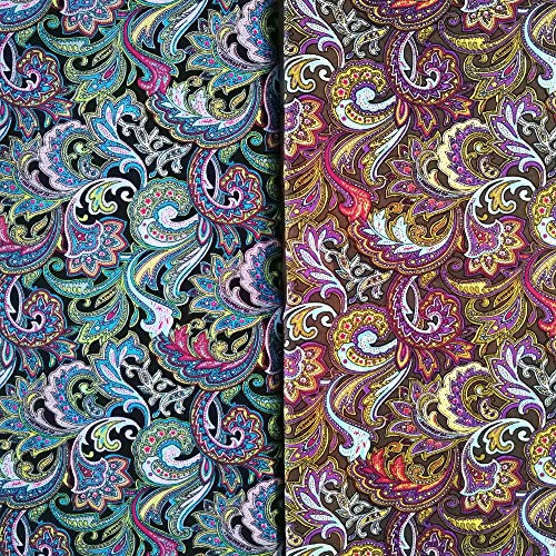 Nother 6 PCS Fat Quarters Fabric Bundles 18 inchx22 inch Cotton Quilting Fabric for Sewing Mask,Paisley Pattern