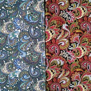 Nother 6 PCS Fat Quarters Fabric Bundles 18 inchx22 inch Cotton Quilting Fabric for Sewing Mask,Paisley Pattern