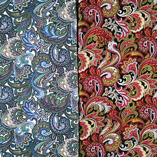 Nother 6 PCS Fat Quarters Fabric Bundles 18 inchx22 inch Cotton Quilting Fabric for Sewing Mask,Paisley Pattern