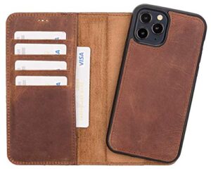 custom compatible with iphone 12 pro wallet case magnetic detachable, genuine leather, 12, 12 pro, 12 pro max, 12 mini, compatible with iphone 11, 11 pro, 11 pro max, handmade genuine leather