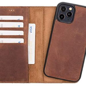 Custom compatible with iPhone 12 Pro Wallet Case Magnetic Detachable, Genuine Leather, 12, 12 Pro, 12 Pro MAX, 12 Mini, compatible with iPhone 11, 11 Pro, 11 Pro MAX, Handmade Genuine Leather