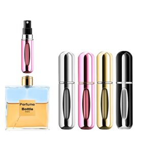 yamadura portable mini refillable perfume atomizer bottle spray, scent pump case for travel (5ml, 4 pack) 4