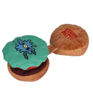 SpongeBob SquarePants for Pets Krabby Patty Crinkle Plush Dog Toy | Dog Toy for Spongebob Fans | Krabby Patty Squeaky Dog Toy for All Dogs Made from Soft Plush Fabric