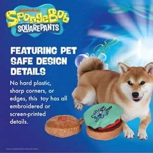 SpongeBob SquarePants for Pets Krabby Patty Crinkle Plush Dog Toy | Dog Toy for Spongebob Fans | Krabby Patty Squeaky Dog Toy for All Dogs Made from Soft Plush Fabric