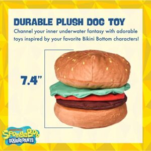 SpongeBob SquarePants for Pets Krabby Patty Crinkle Plush Dog Toy | Dog Toy for Spongebob Fans | Krabby Patty Squeaky Dog Toy for All Dogs Made from Soft Plush Fabric