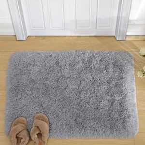 Merelax Soft Modern Indoor Shaggy Area Rug for Bedroom Livingroom Dorm Kids Room Home Decorative, Non-Slip Plush Fluffy Furry Fur Rugs Comfy Nursery Accent Floor Carpet 2x3 Feet, Grey