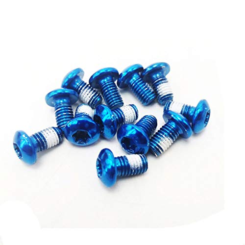 Blue 12pcs Mountain Bike Disc Brake Rotor Bolts MTB Bicycle M510mm Screws Stainless Steel T25 Cycle Bicycle Brake Disc Bolts Screw - Set of 12