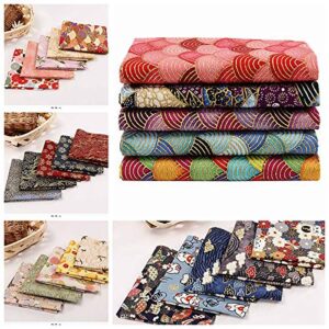 5PCS Floral Cotton Fabric Bundles 7.9 x 9.8 in Sewing Rectangular Bundle, Multi-Color Fabric Patchwork Fat Quarters Precut Fabric Scraps for Christmas DIY Quilting, 03